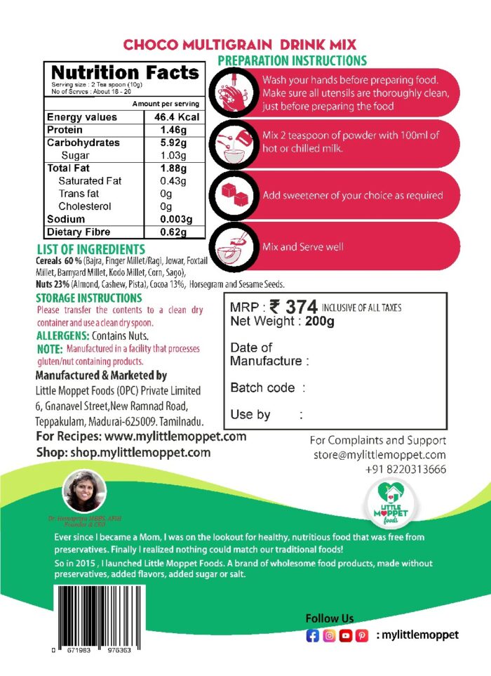 Choco-Multigrain Health Drink – Instant Health Drink Powder